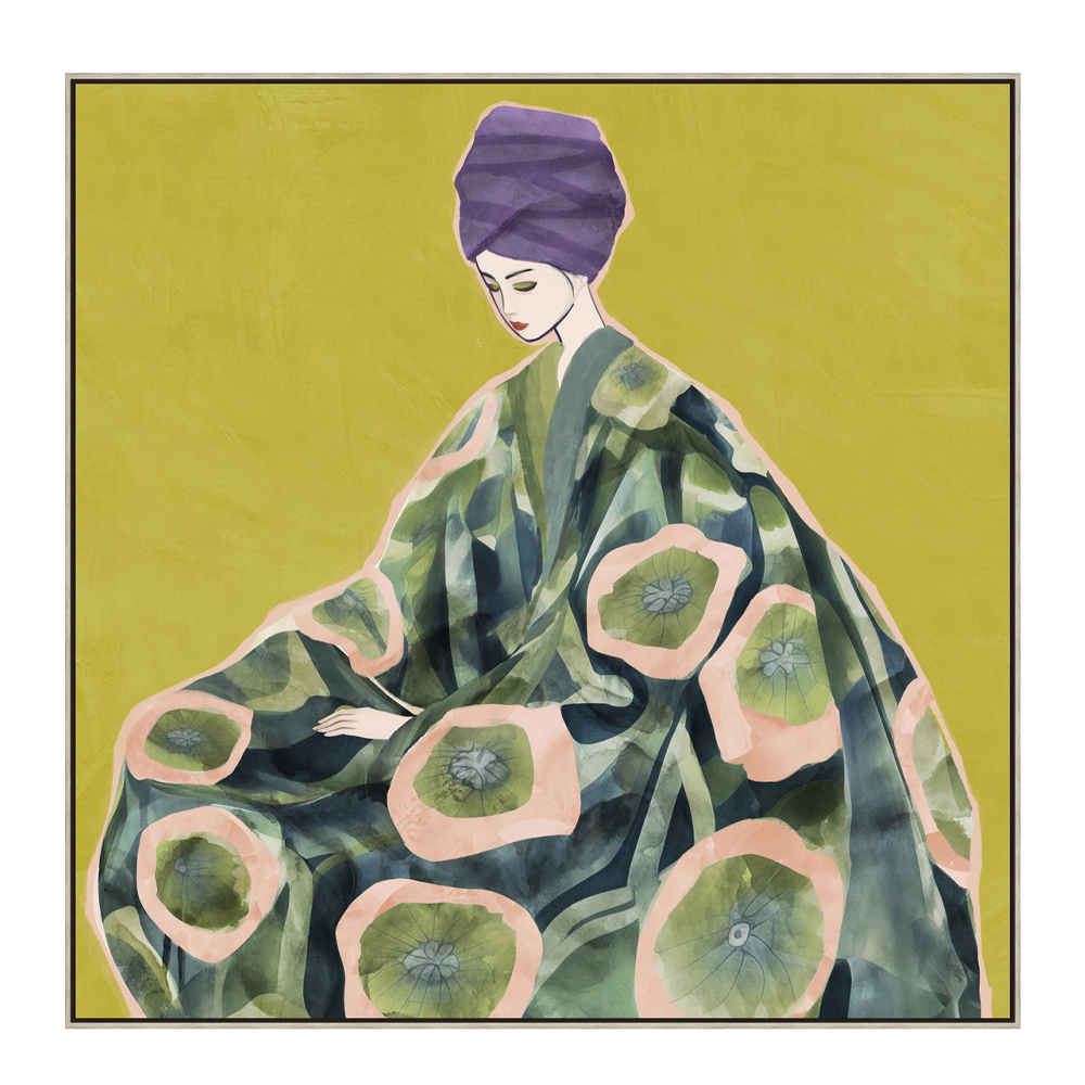 FLORAL LADY PAINTING DECORATIVE CANVAS MULTICOLOR - ΠανOikos