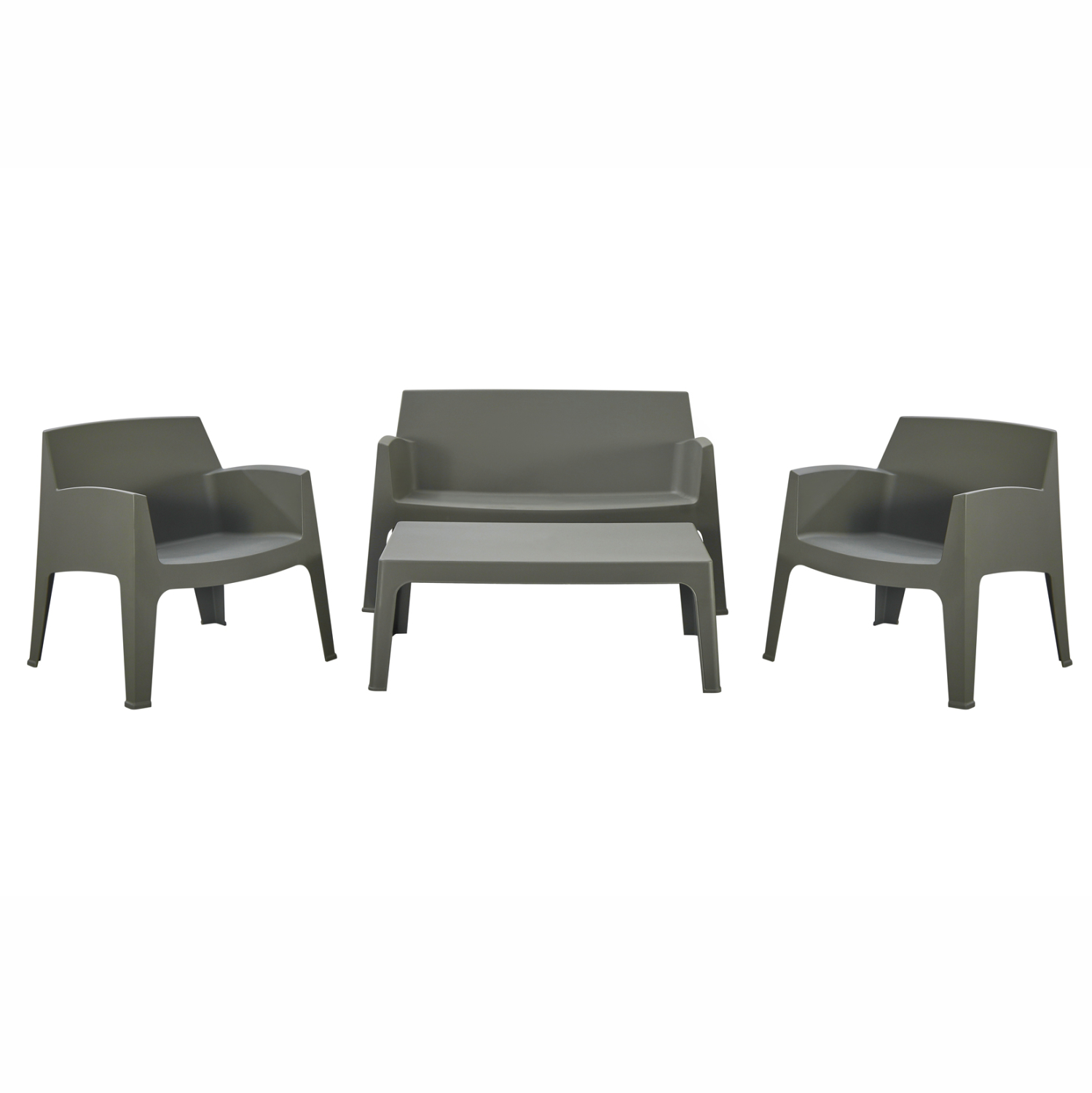ΣΕΤ ΣΑΛΟΝΙ ΕΞ.ΧΩΡΟΥ 4ΤΜΧ SLEEK DARK OLIVE GREEN ΠΟΛΥΠΡΟΠΥΛΕΝΙΟ - ΠανOikos